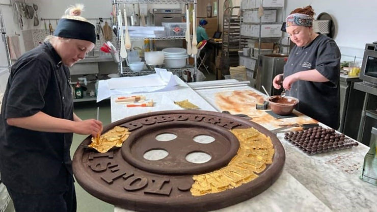 Gigantic Edible Chocolate Button goes on display - Letterly Journal