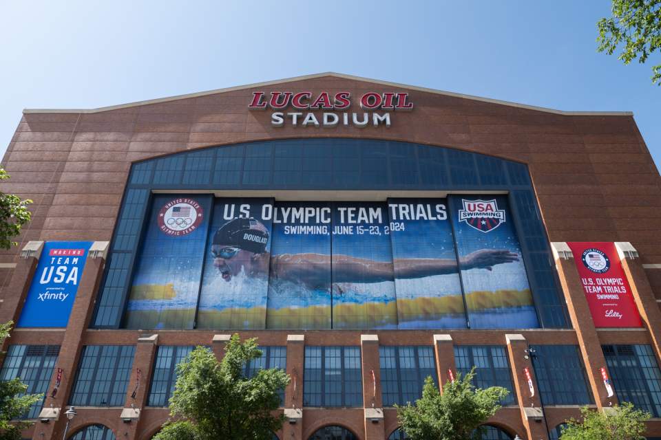 Lucas Oil Stadium has transformed into a Pool for U.S. Olympic Trials ...