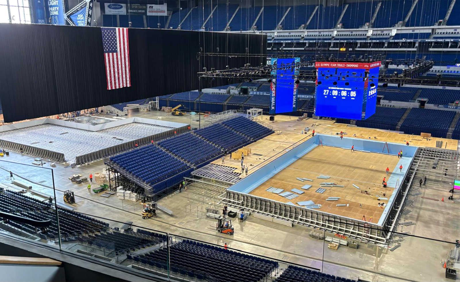 How Lucas Oil Stadium turned into a swimming pool for the U.S. Olympic ...